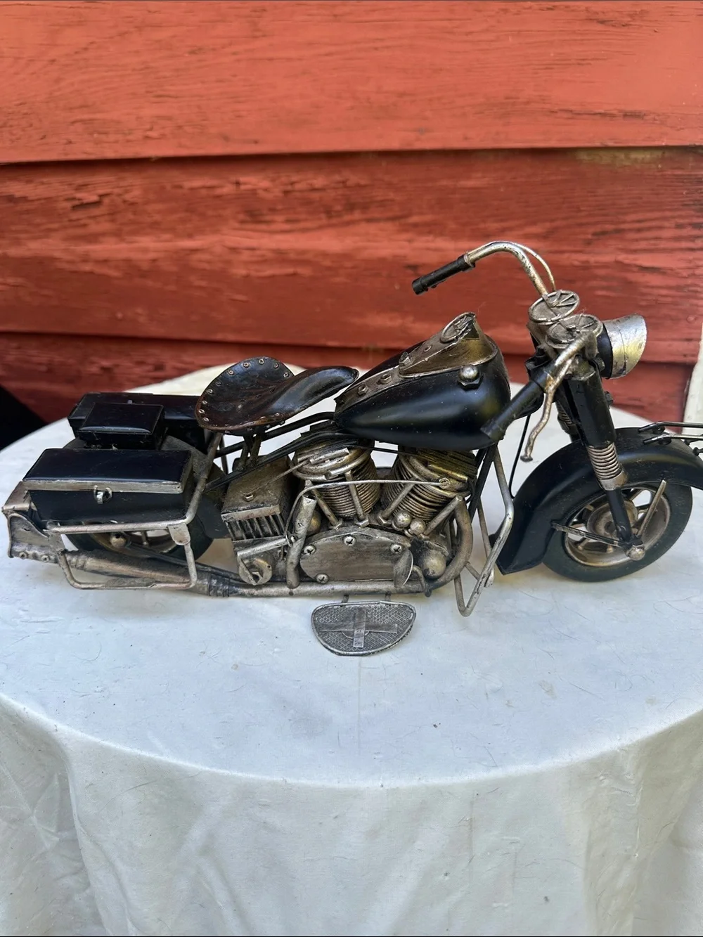 Art | Vintagestyle Black Metal Motorcycle Sculpture Home Art Accent ...